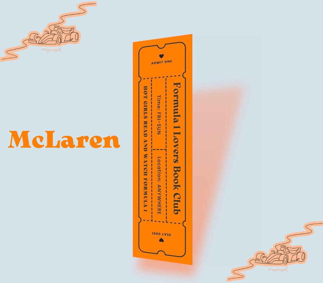 Mclaren Bookmark, F1 Bookmark, Printable Bookmark - Etsy UK