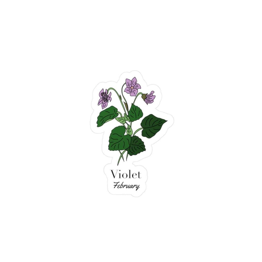 Violet February Birth Month Flower Kiss-cut Vinyl Decals - Etsy