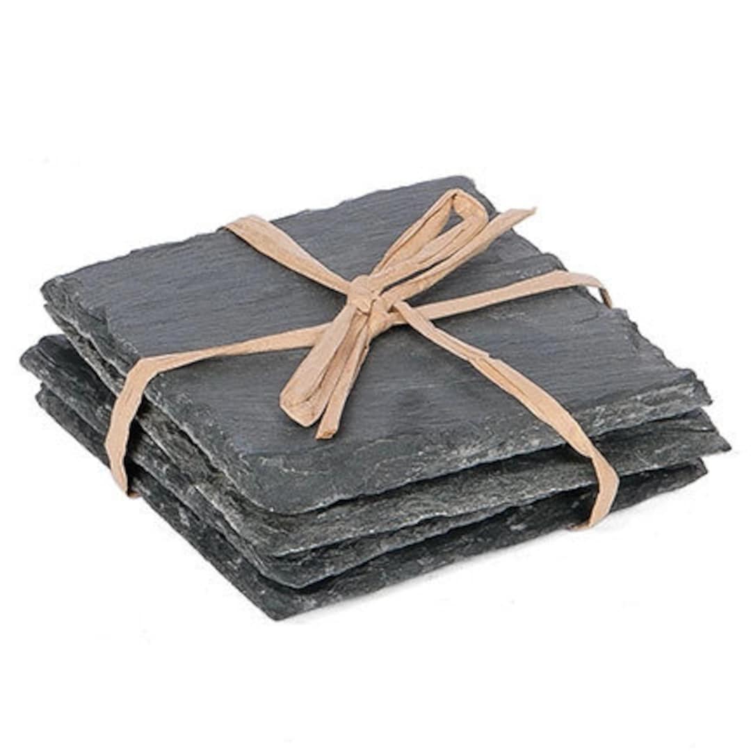 Set of 4 Square Slate Coasters - Etsy