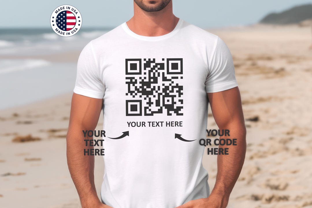 Customized Social Media Qr Code Shirt, Personalized Logo Crewneck Shirt ...