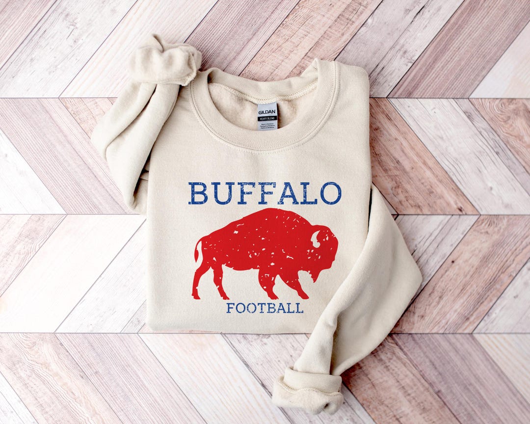 Vintage Buffalo Football Sweatshirt, Retro Buffalo Football Crewneck ...