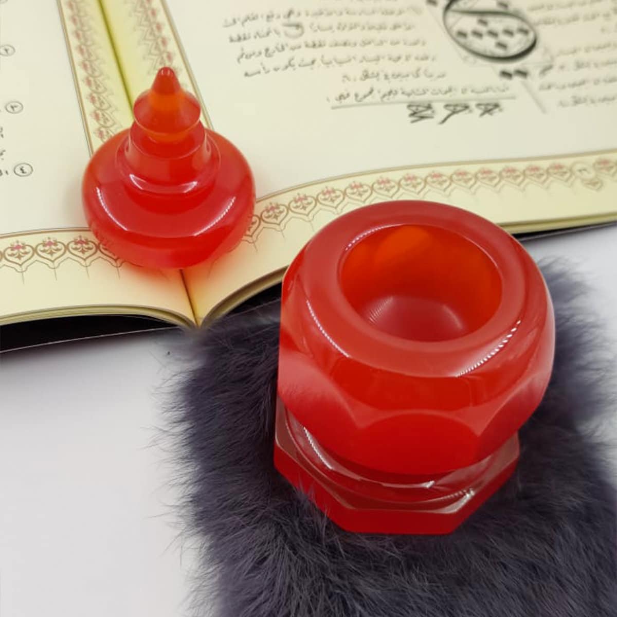 Classic Amber Ink Tank With Narrow Lid Square Calligraphy Ink Container ...