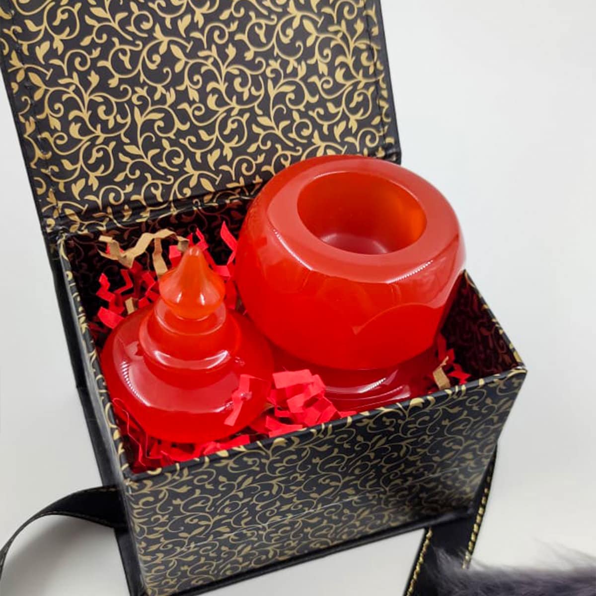 Classic Amber Ink Tank With Narrow Lid Square Calligraphy Ink Container ...