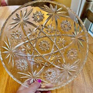 Vintage Anchor Hocking Star Pattern Crystal Salad Serving Bowl - Etsy