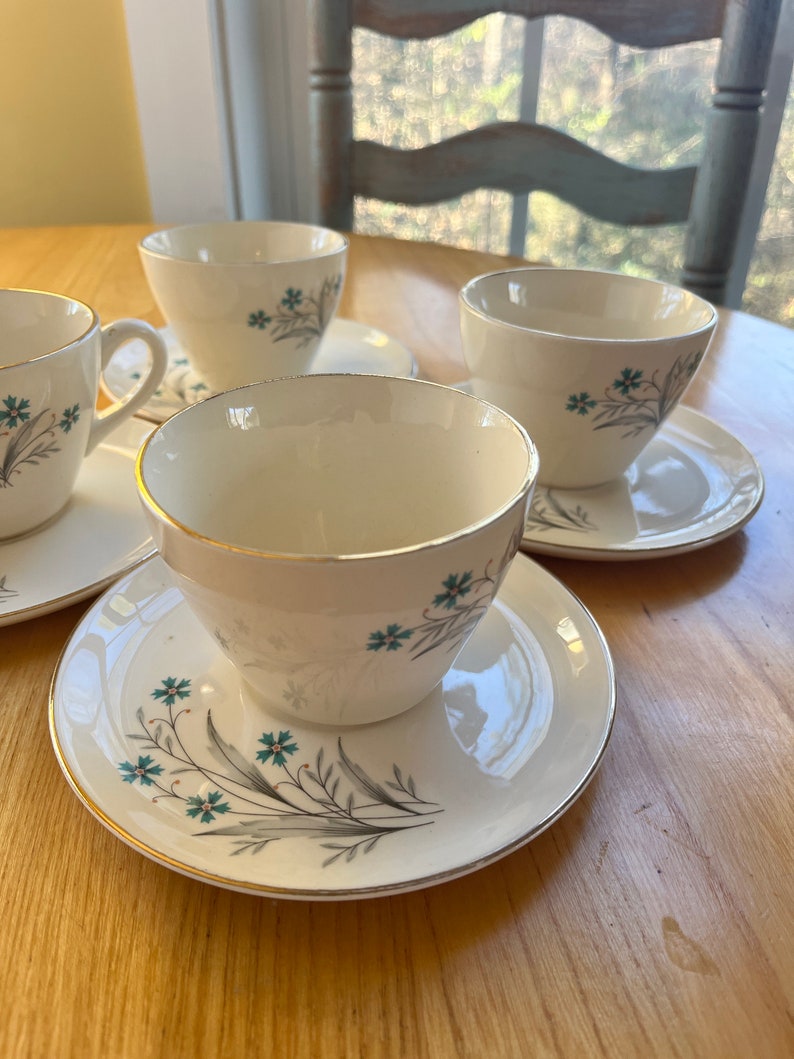 Vintage Mid-century SCIO China, Hampton Pattern MCM 4 Cups and Saucers ...