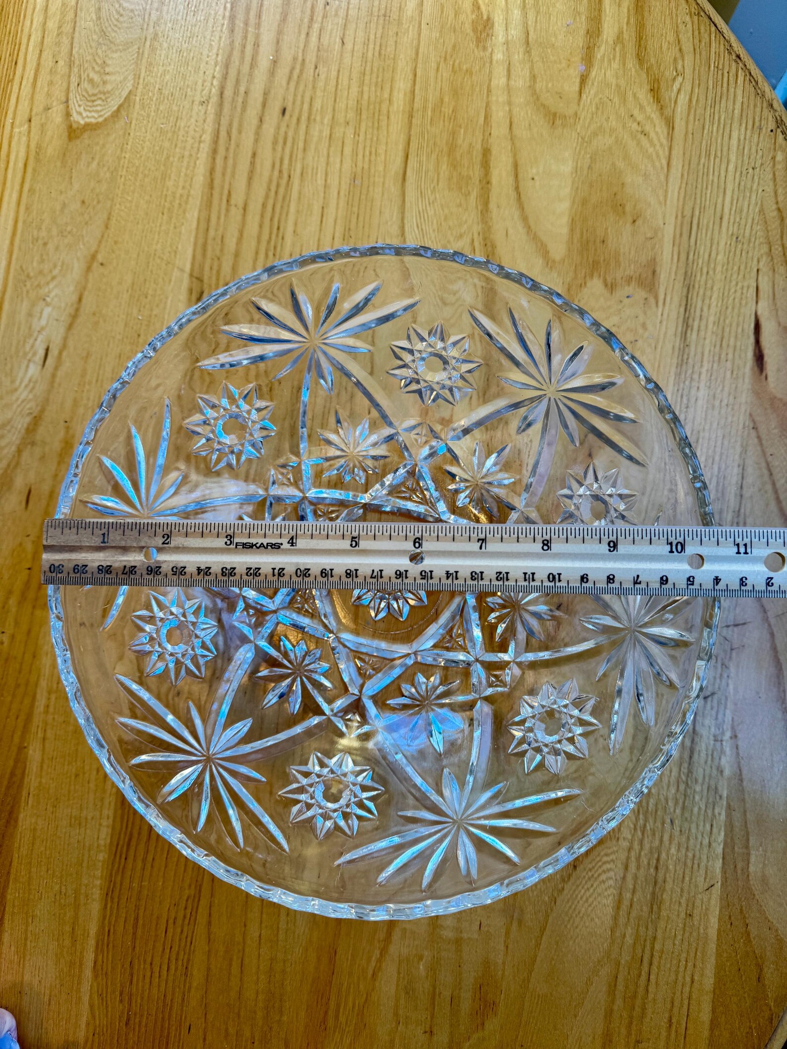Vintage Anchor Hocking Star Pattern Crystal Salad Serving Bowl - Etsy