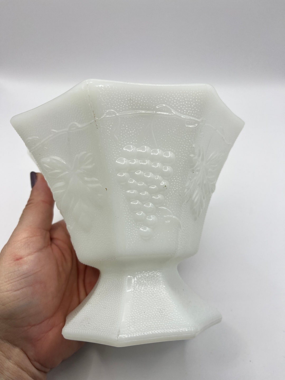 Vintage Milk Glass Octagon Candy Dish - Etsy