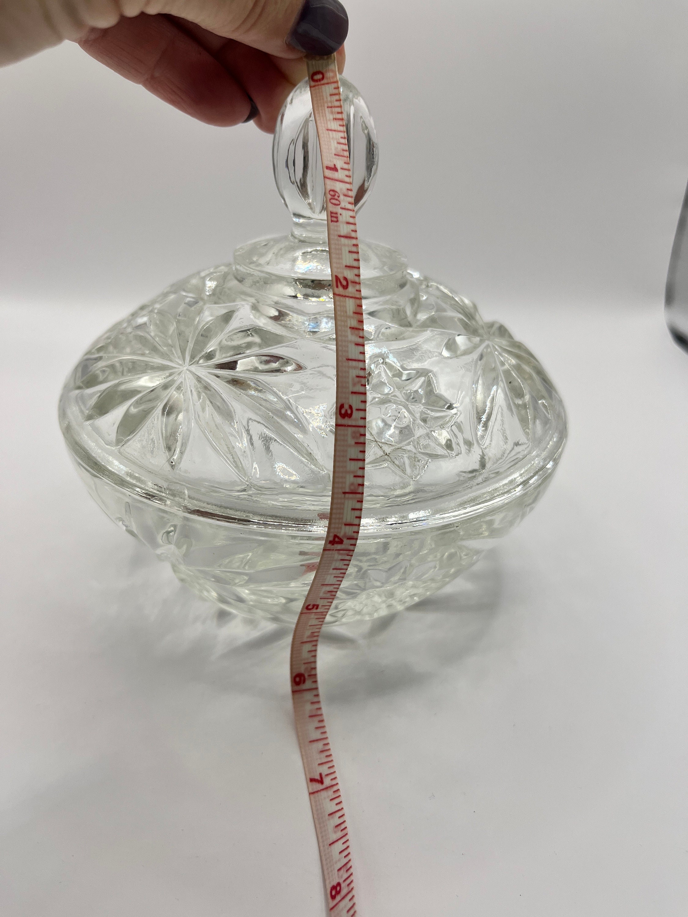 Vintage Anchor Hocking Star Pattern Crystal Candy Dish - Etsy