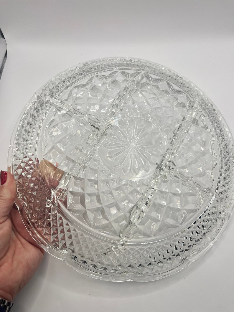 Vintage Anchor Hocking Wexford Pattern Clear Glass Divided - Etsy