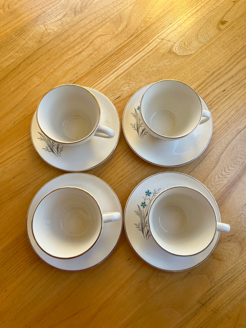 Vintage Mid-century SCIO China, Hampton Pattern MCM 4 Cups and Saucers ...