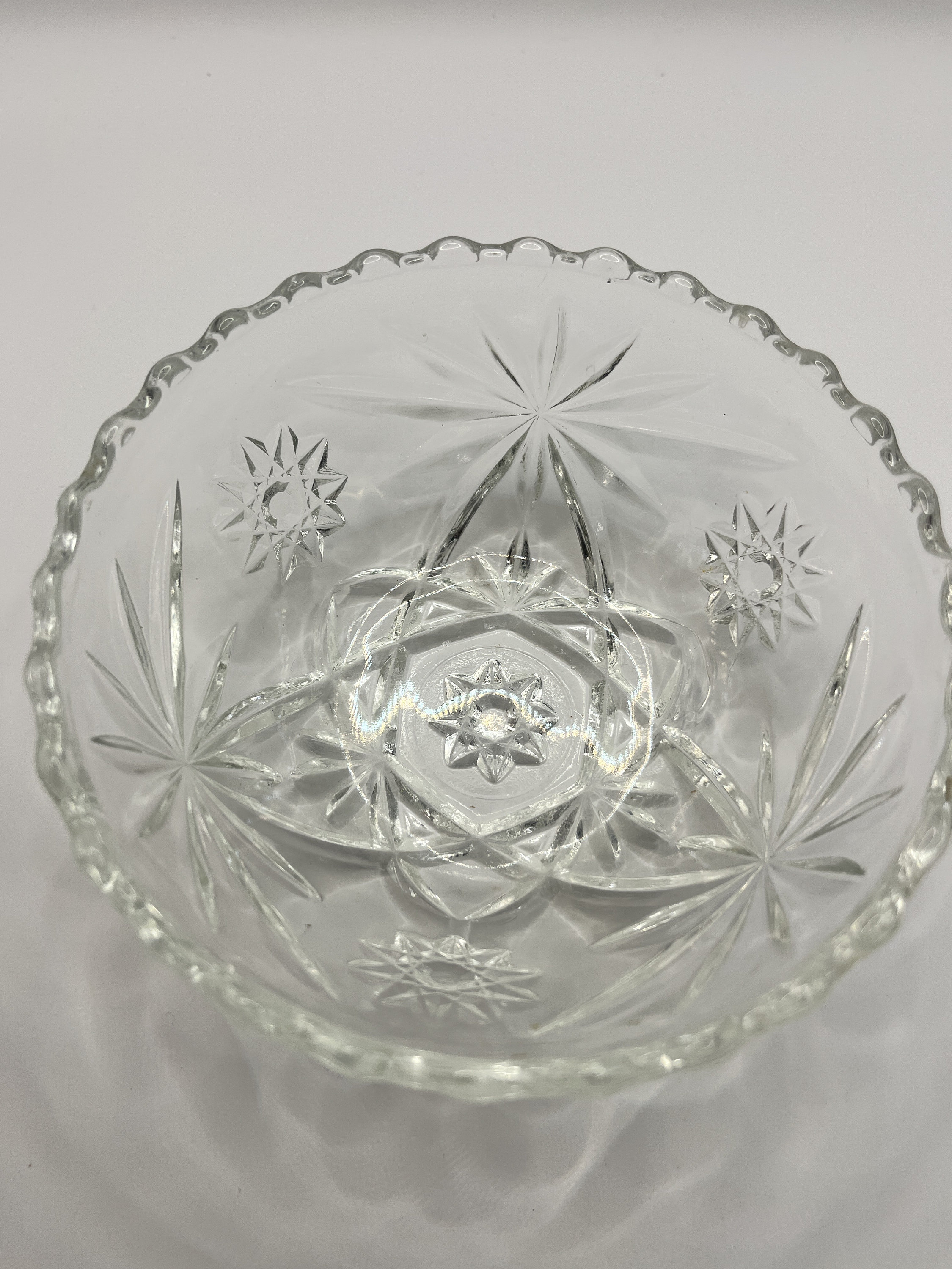 Vintage Anchor Hocking Star Pattern Crystal Candy Dish - Etsy