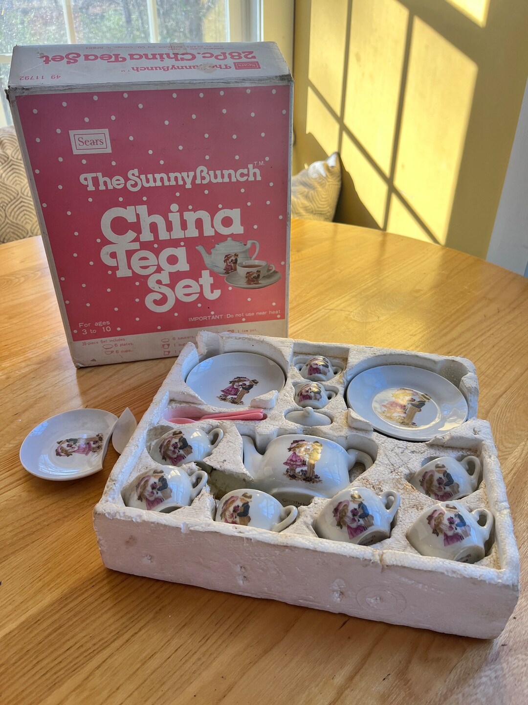 1960's 70's Sunny Bunch Kids China Tea Set 28 Pieces Made for Sears - Etsy