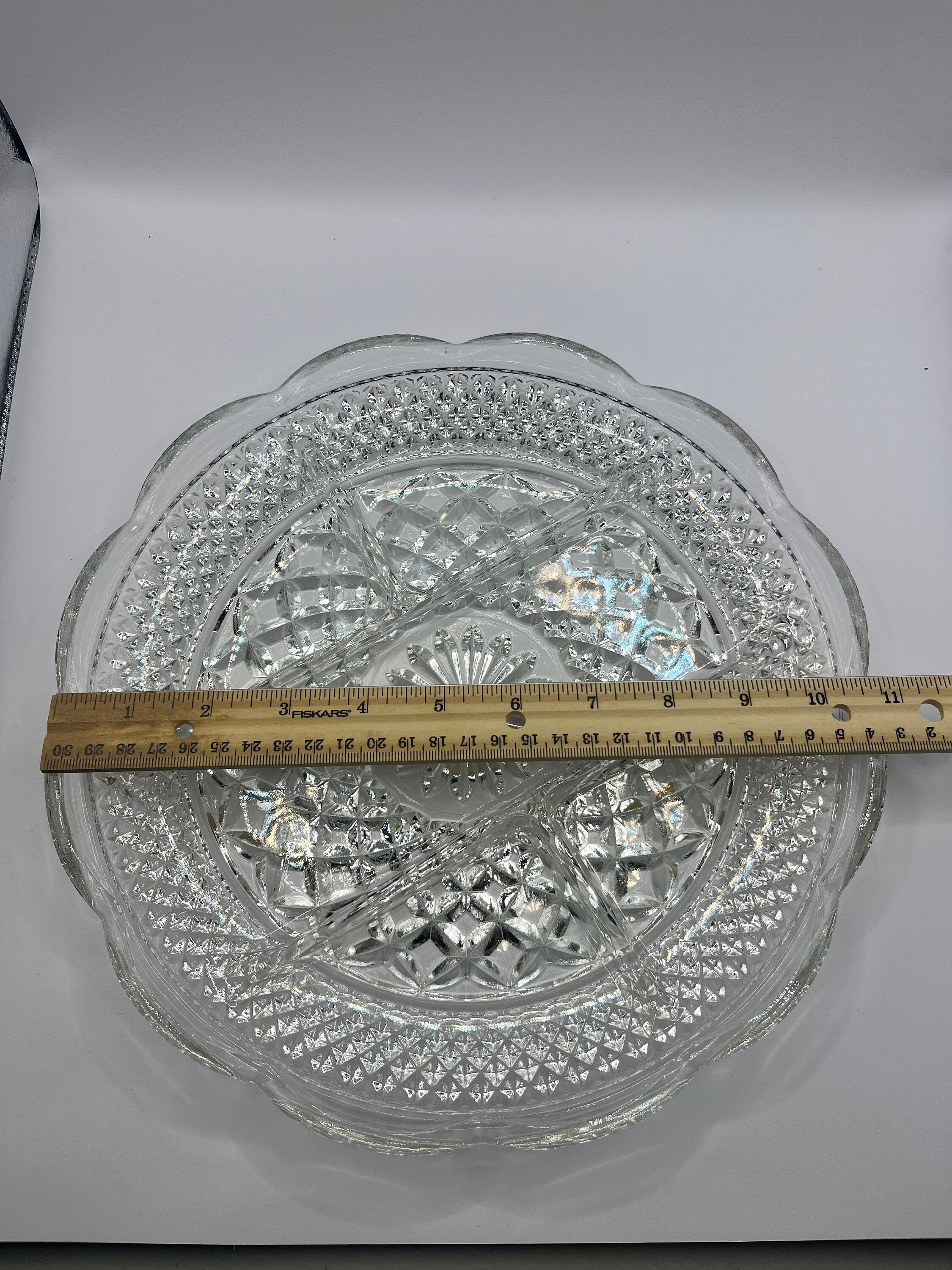 Vintage Anchor Hocking Wexford Pattern Clear Glass Divided Serving ...