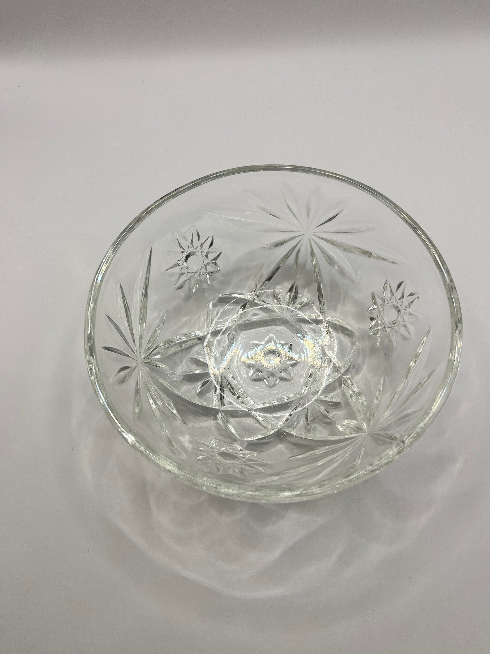 Vintage Anchor Hocking Star Pattern Crystal Candy Dish - Etsy