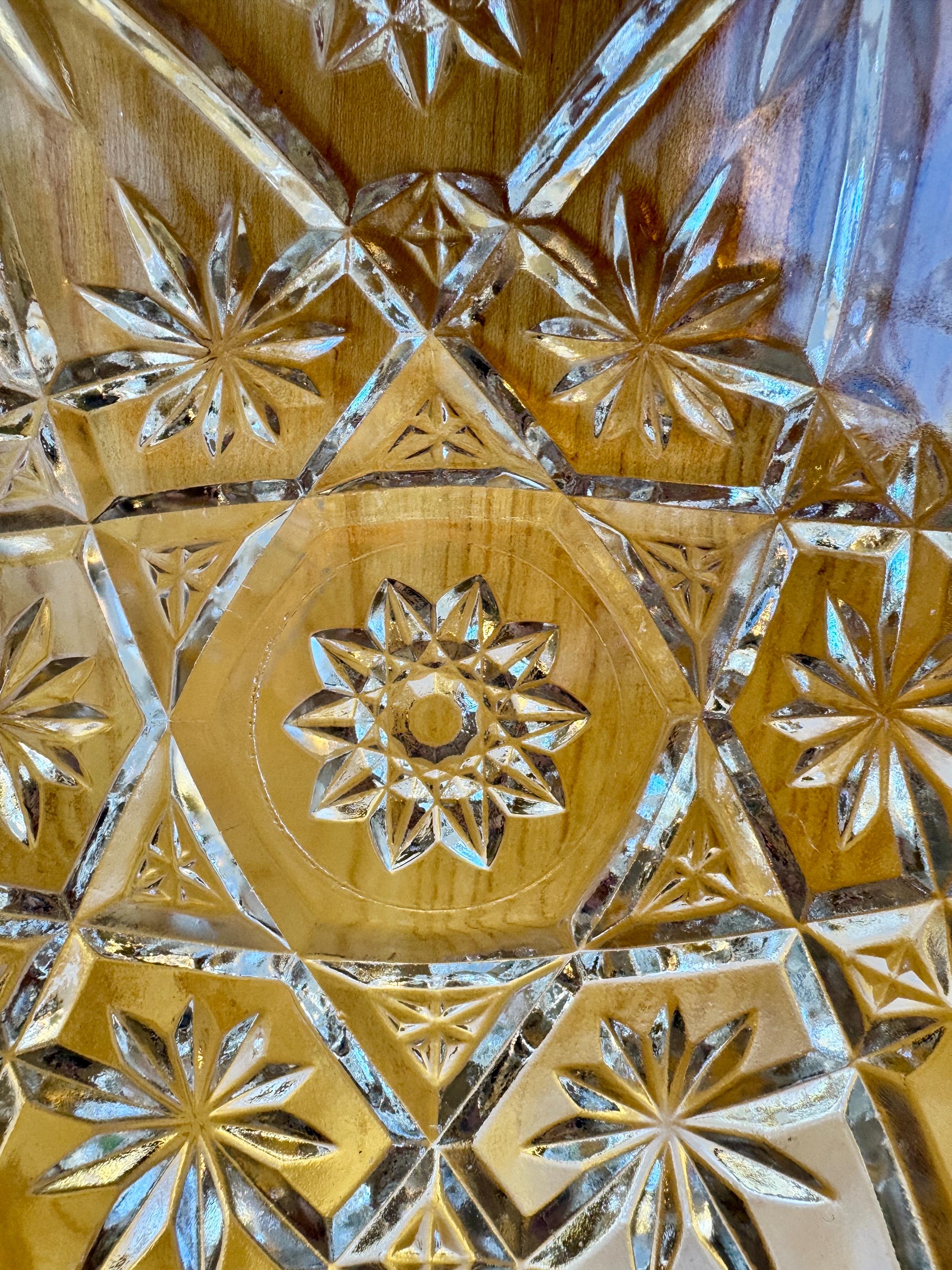 Vintage Anchor Hocking Star Pattern Crystal Salad Serving Bowl - Etsy