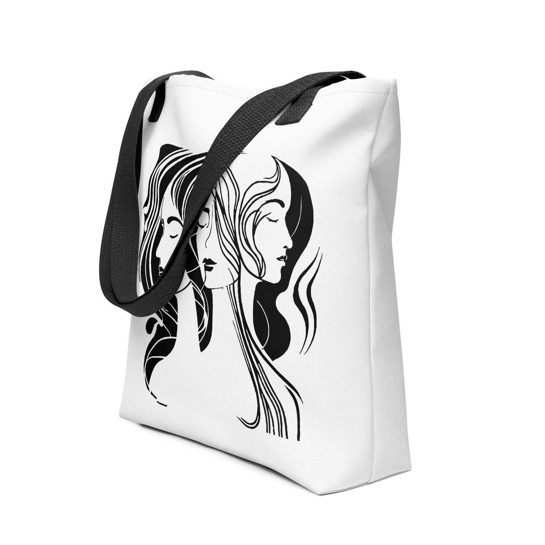 Tote Bag Reusable Travel Shoulder Handbag Trio Girl Graphic - Etsy