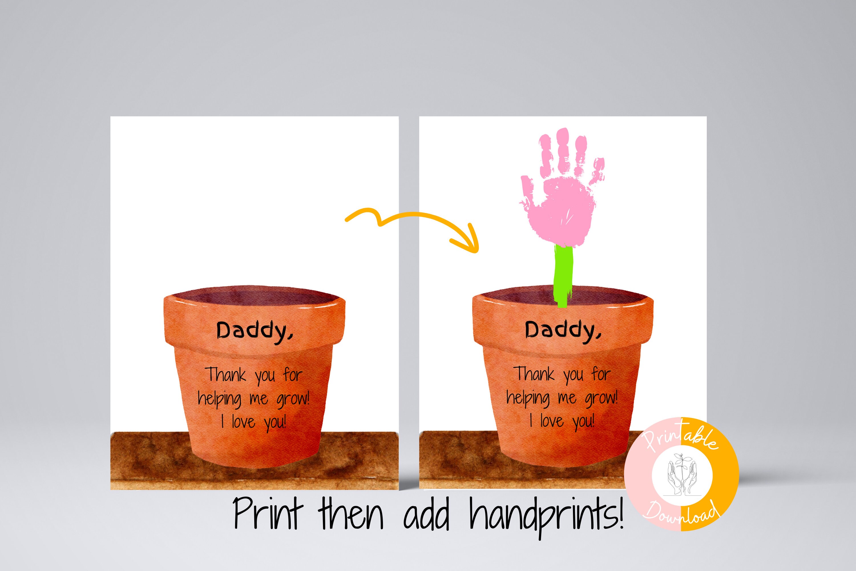 Printable Father's Day Handprint Kids Craft - Etsy
