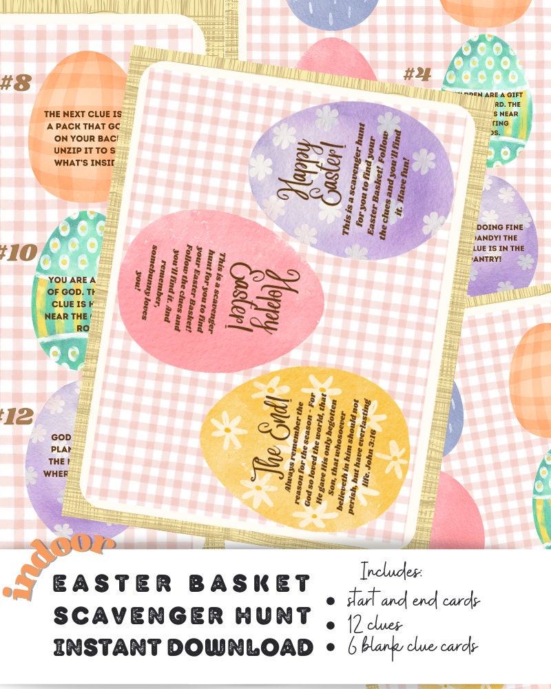 Christ-centered Easter Basket Scavenger Hunt Egg Theme - Etsy