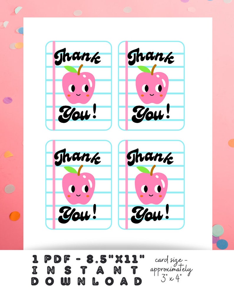Thank You Teacher Appreciation Printable Gift Tag - Etsy