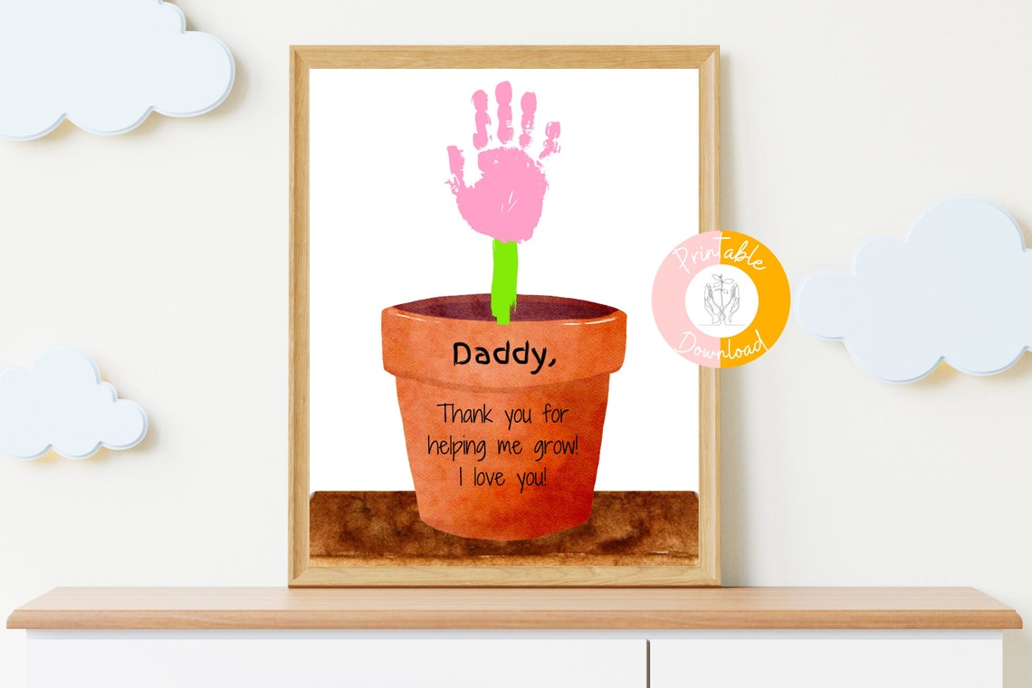 Printable Father's Day Handprint Kids Craft - Etsy