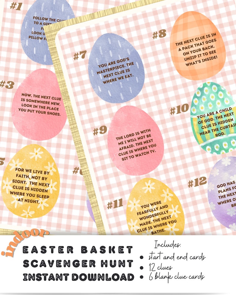 Christ-centered Easter Basket Scavenger Hunt Egg Theme - Etsy