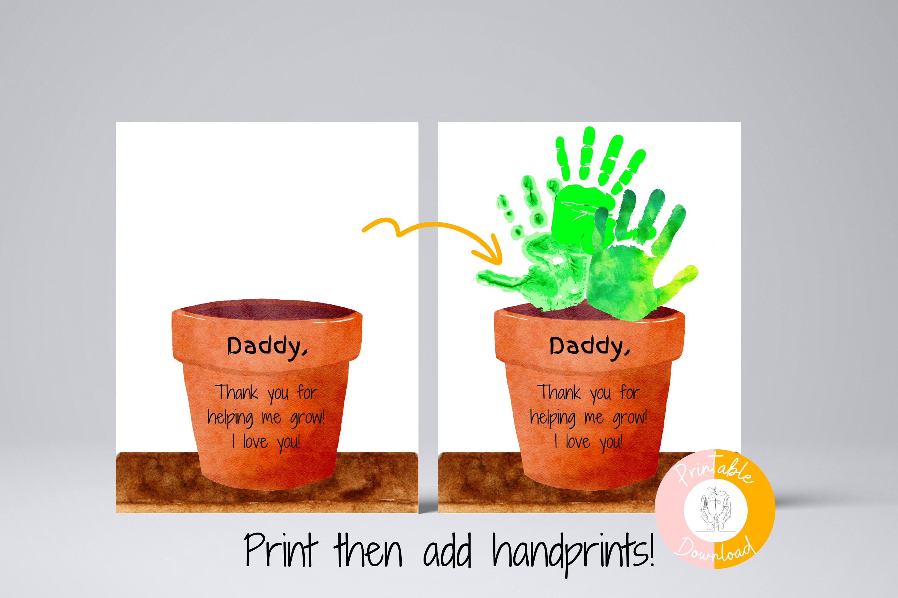 Printable Father's Day Handprint Kids Craft - Etsy