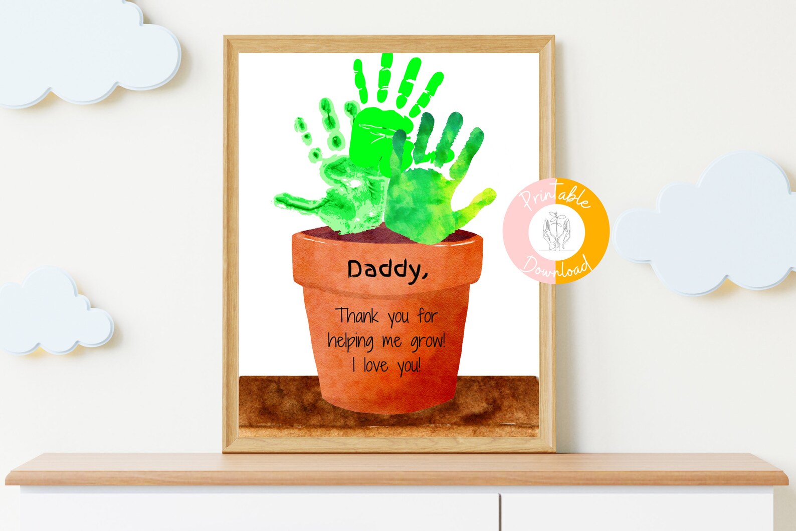 Printable Father's Day Handprint Kids Craft - Etsy