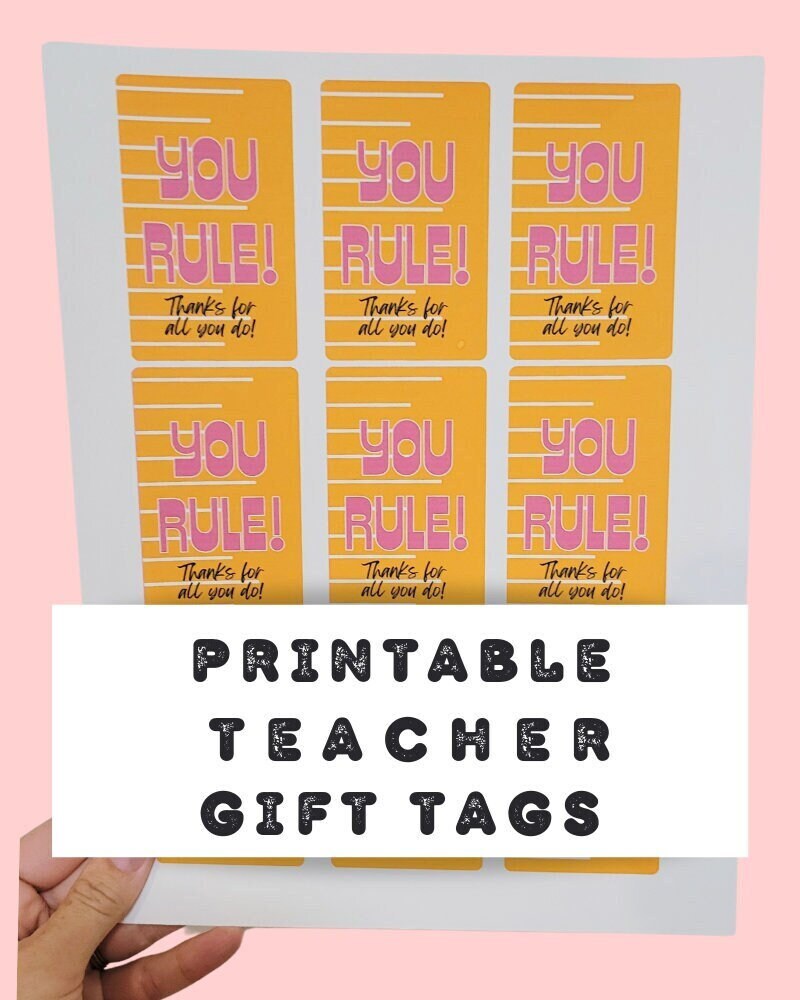 You Rule Teacher Appreciation Printable Gift Tag - Etsy
