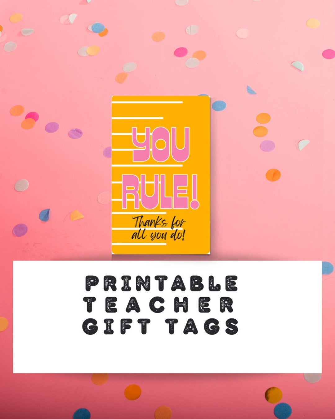 You Rule Teacher Appreciation Printable Gift Tag - Etsy