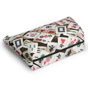 Mahjongg Money Pouch Personalized, Tile and Dice Game Pouches, Game ...