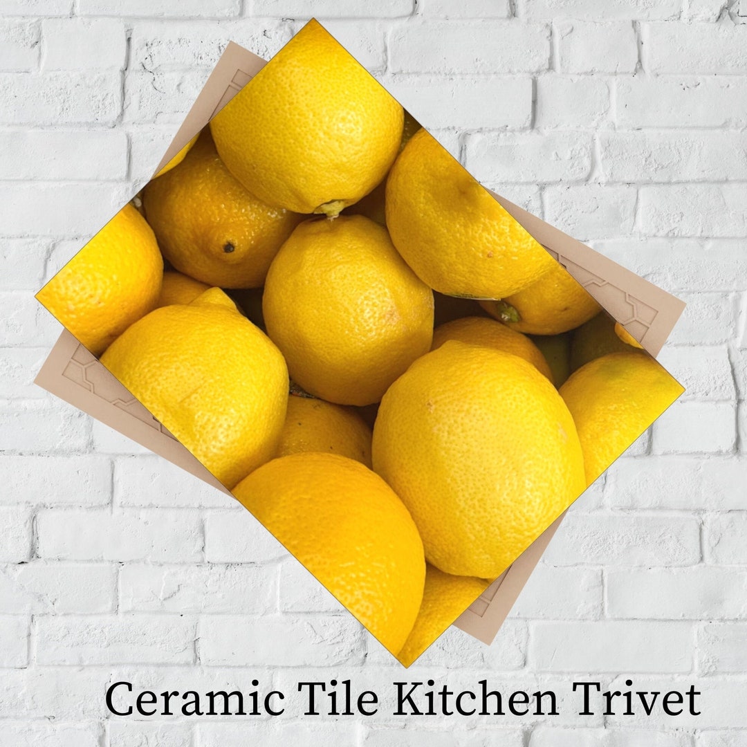Ceramic Trivet Lemons, Photo Tile Lemon, Kitchen Gift, Housewarming ...
