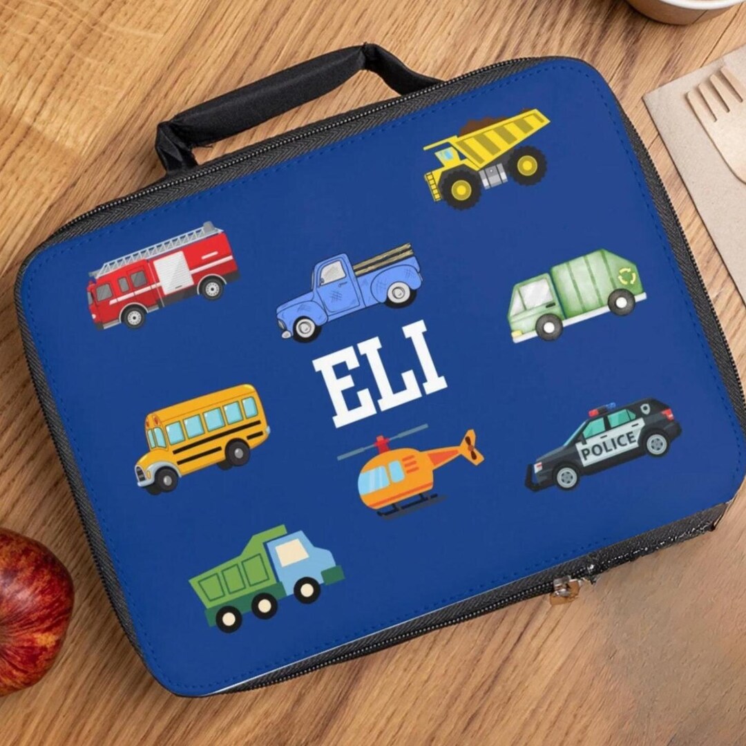 Cars & Trucks Lunch Bag, Kids Lunch Kit, Grandparent Gift, Student Gift ...