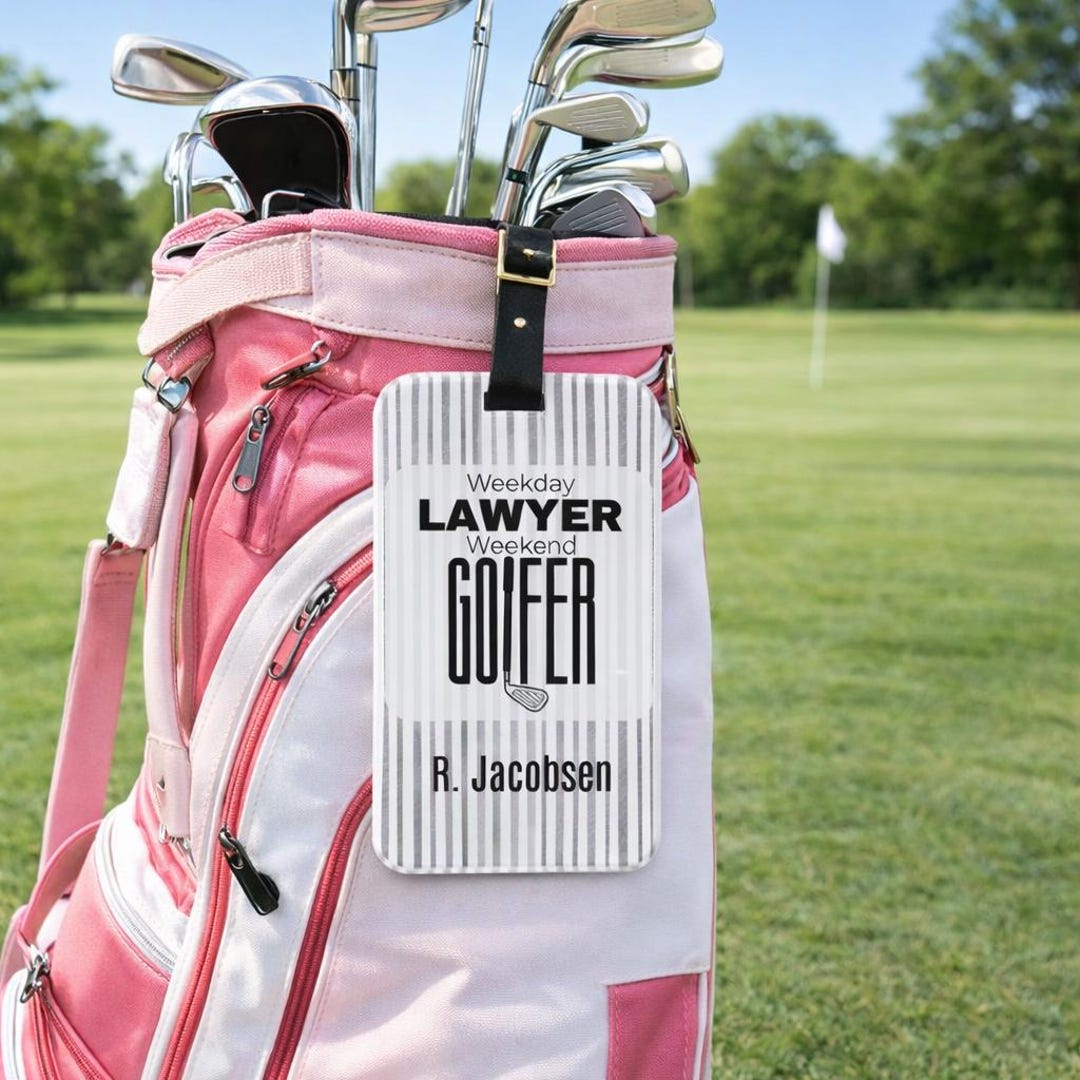 Lawyer Golfer Bag Tag, Funny Personalized Golf Bag Marker, Gift for ...
