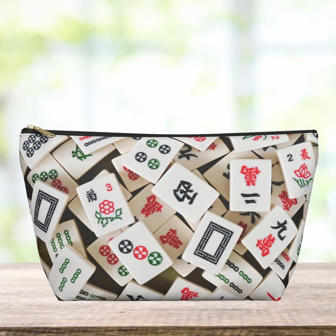 Mahjongg Money Pouch Personalized, Tile and Dice Game Pouches, Game ...