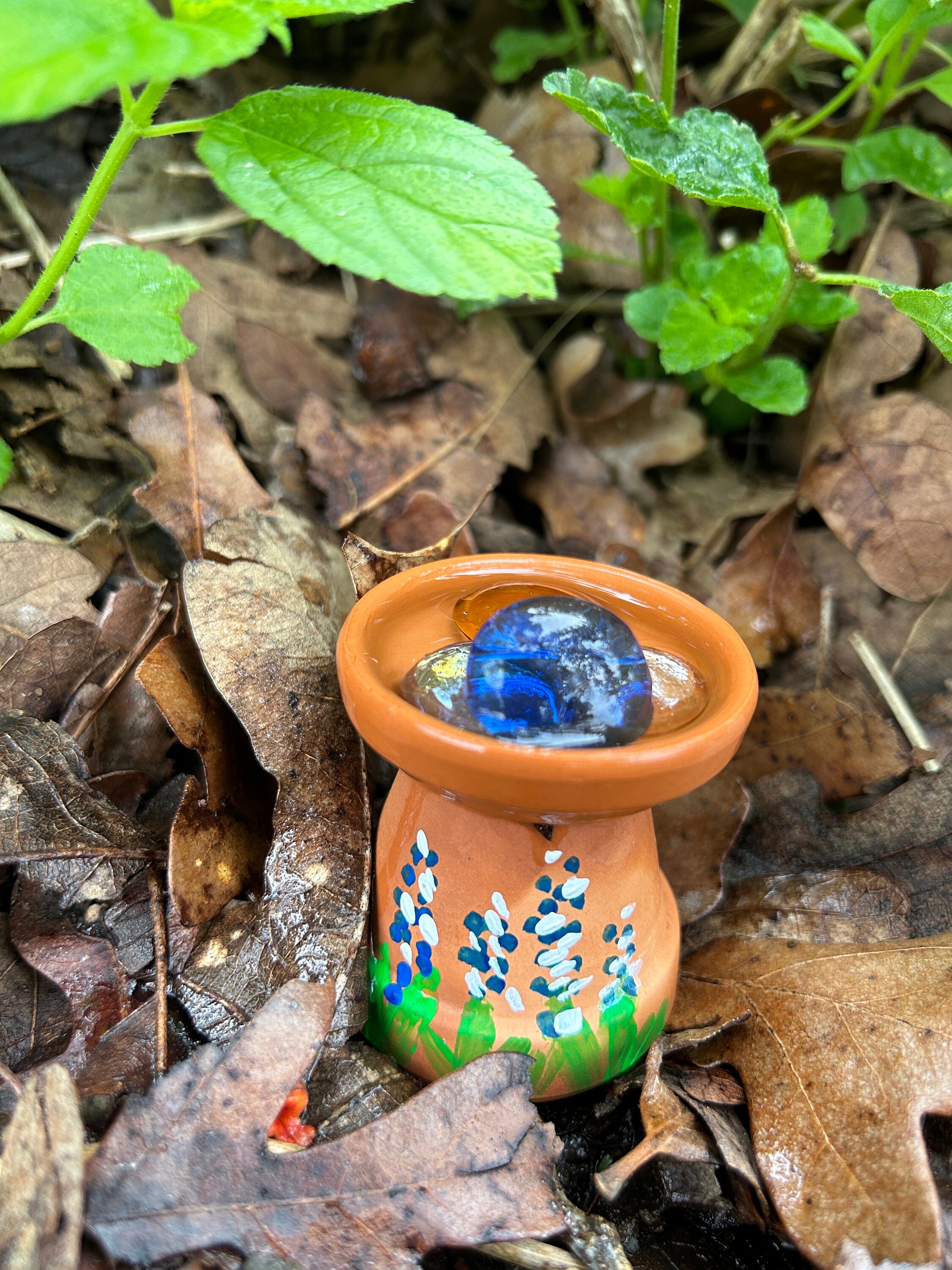 Bee Fountain for Flower Beds Bushes Potted Plants, Handpainted ...