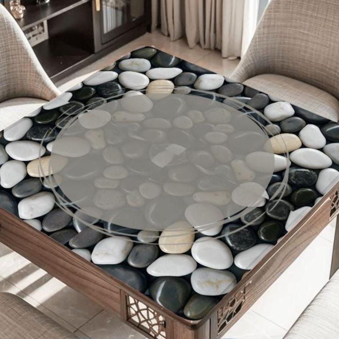 Stones Design Mahjong Mat, Custom Name Tile Game Table Pad, Mah Jongg ...