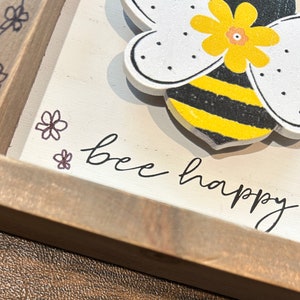Handmade Wooden Bee Sign, Bumblebee Home Decor, Cute Honeybee Wood Art ...