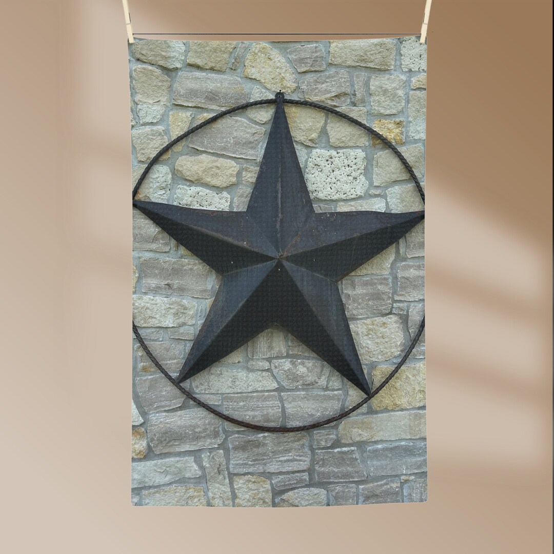 Rustic Star Tea Towel, Texas Themed Kitchen Towel, TX Housewarming ...