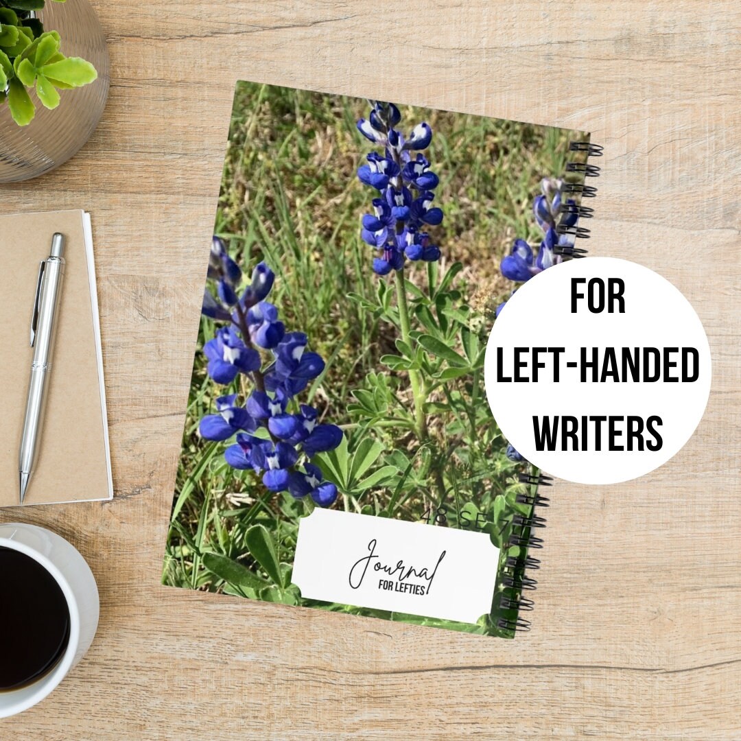 Bluebonnet Journal for Lefties Spiral Notebook, Left-handed Journal ...
