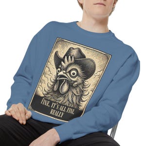 Frazzled Chicken Comfort Colors Sweatshirt, Western Style Sweater Gift ...
