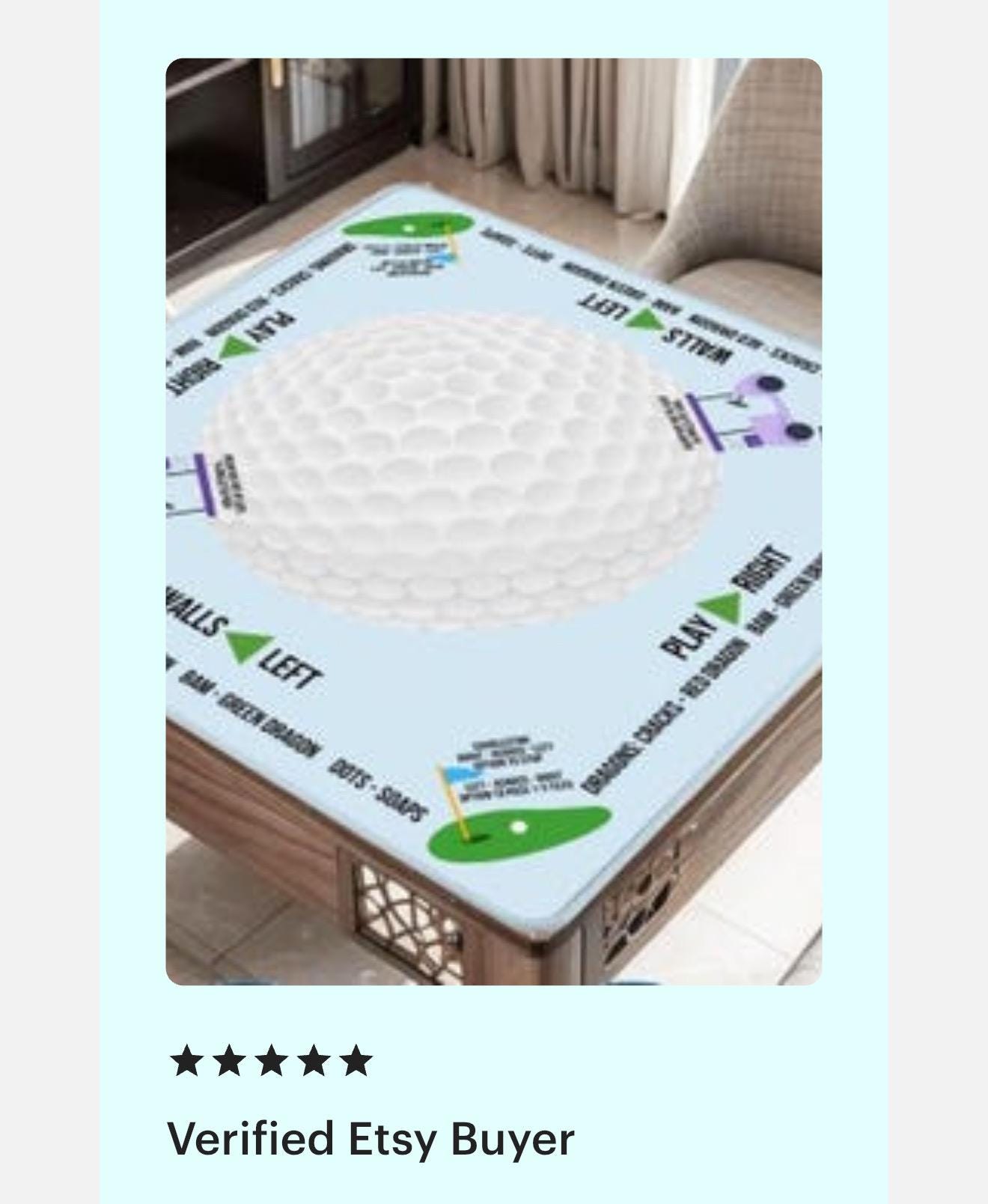 Golf Themed Mahjong Mat, Custom Golf Mahjongg Table Pad, Personalized ...