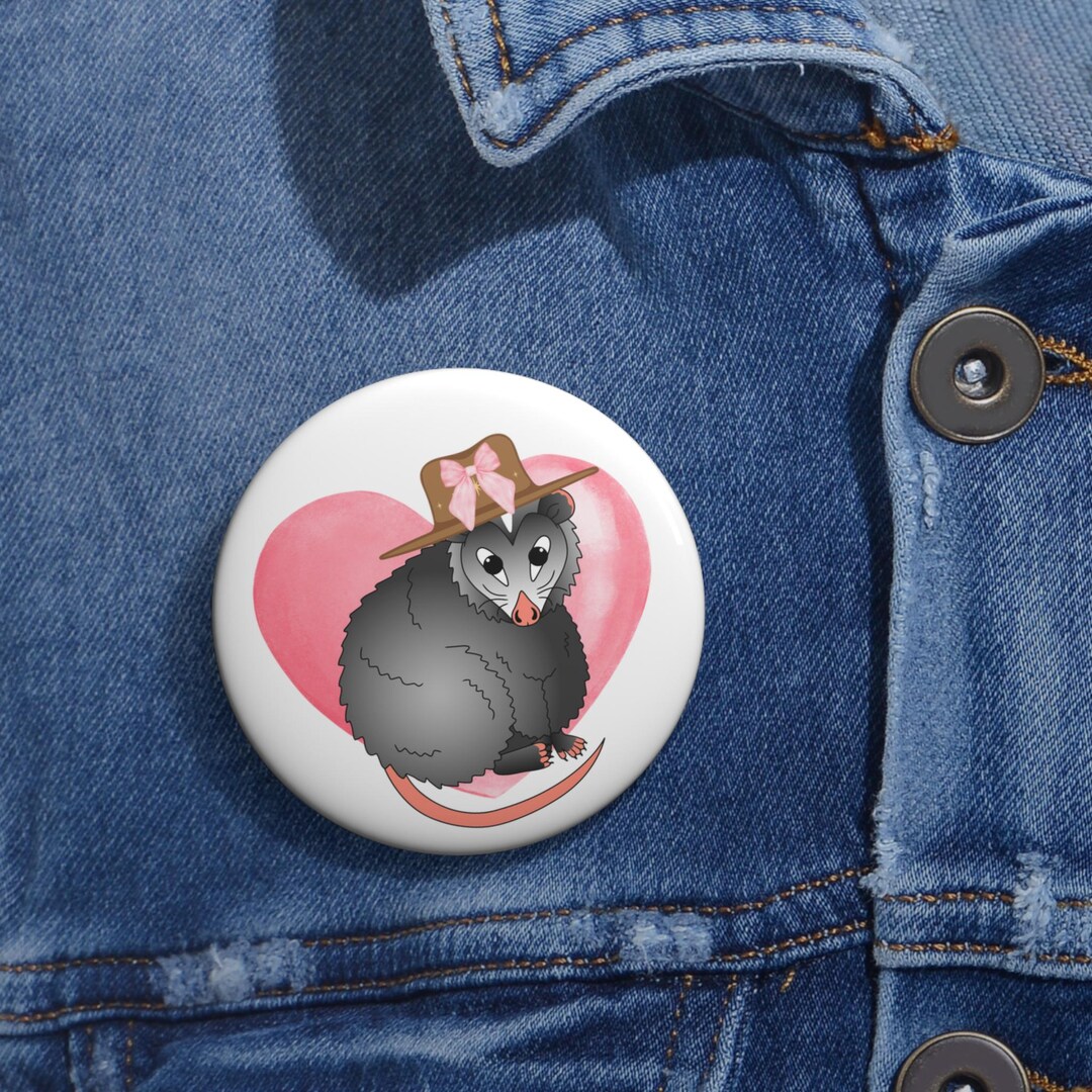 Possum Heart Valentines Day Pin Button, Unique Valentines Day Favors ...