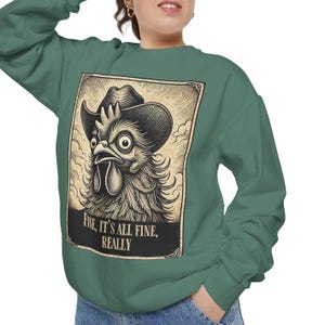 Frazzled Chicken Comfort Colors Sweatshirt, Western Style Sweater Gift ...