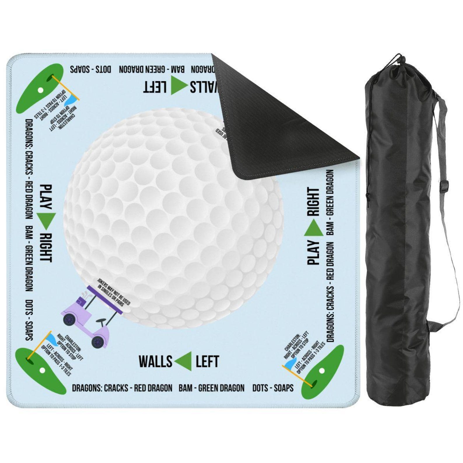 Golf Themed Mahjong Mat, Custom Golf Mahjongg Table Pad, Personalized ...