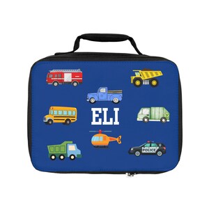 Cars & Trucks Lunch Bag, Kids Lunch Kit, Grandparent Gift, Student Gift ...