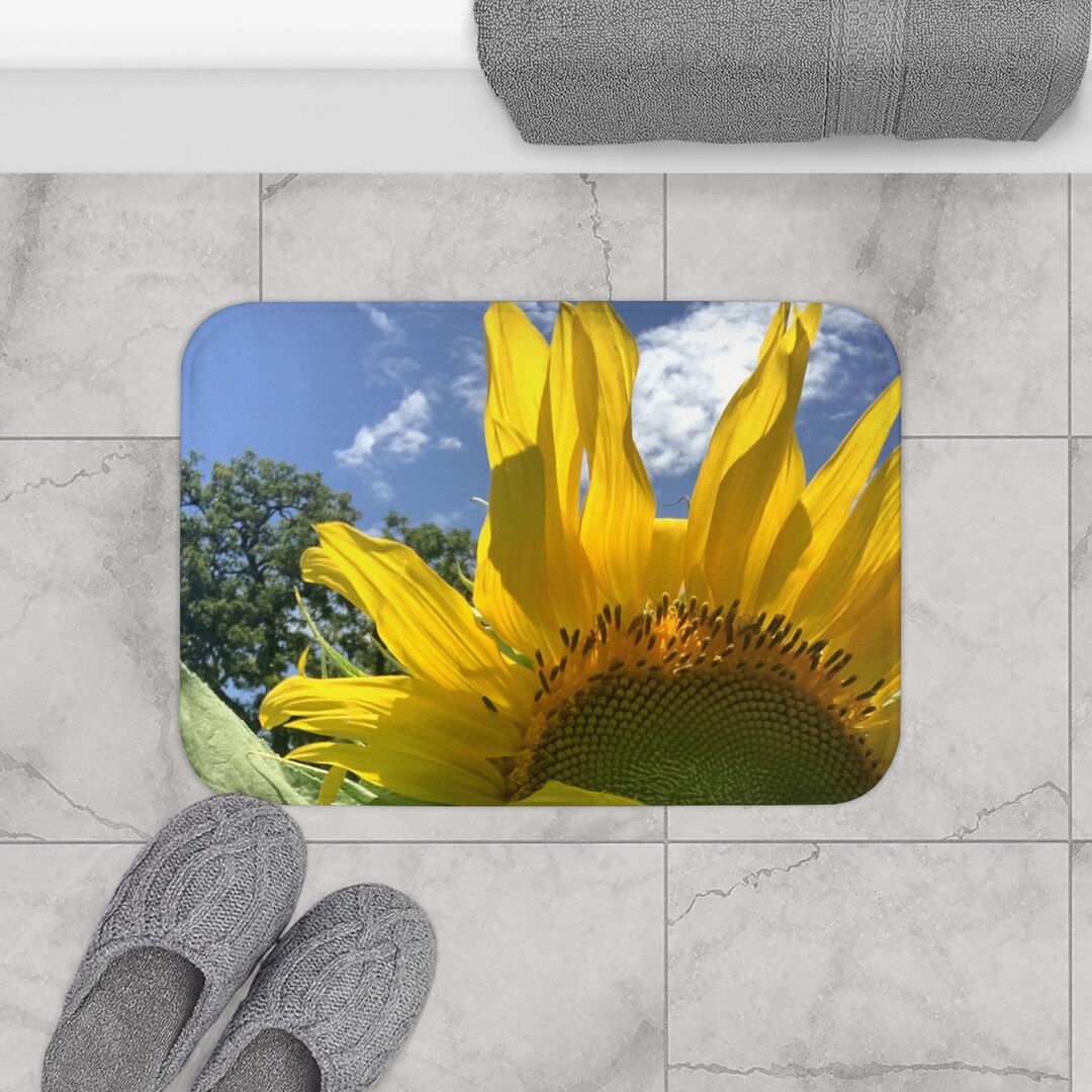 Sunflower Bath Mat, Sunflower Kitchen Mat, Pet Bowl Mat - Etsy