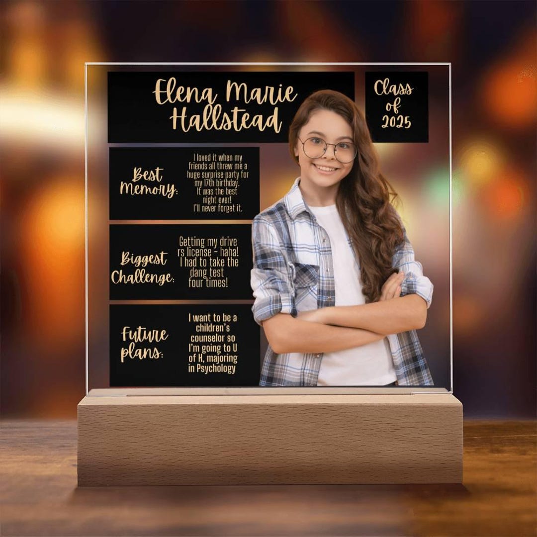 Custom Graduation Time Capsule Photo Display With LED Light ...