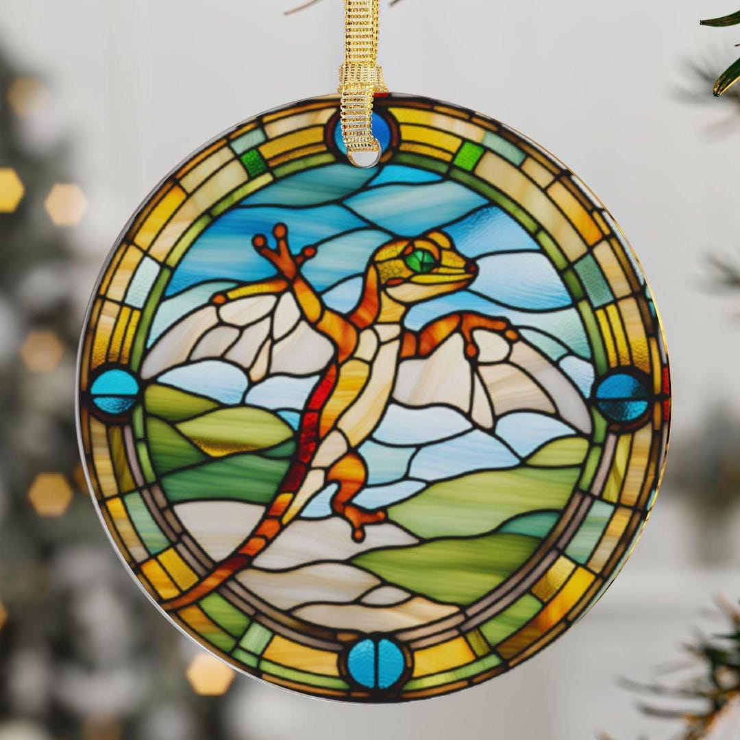 Gecko Suncatcher Stained Glass Style Acrylic Ornament, Pet Memorial ...
