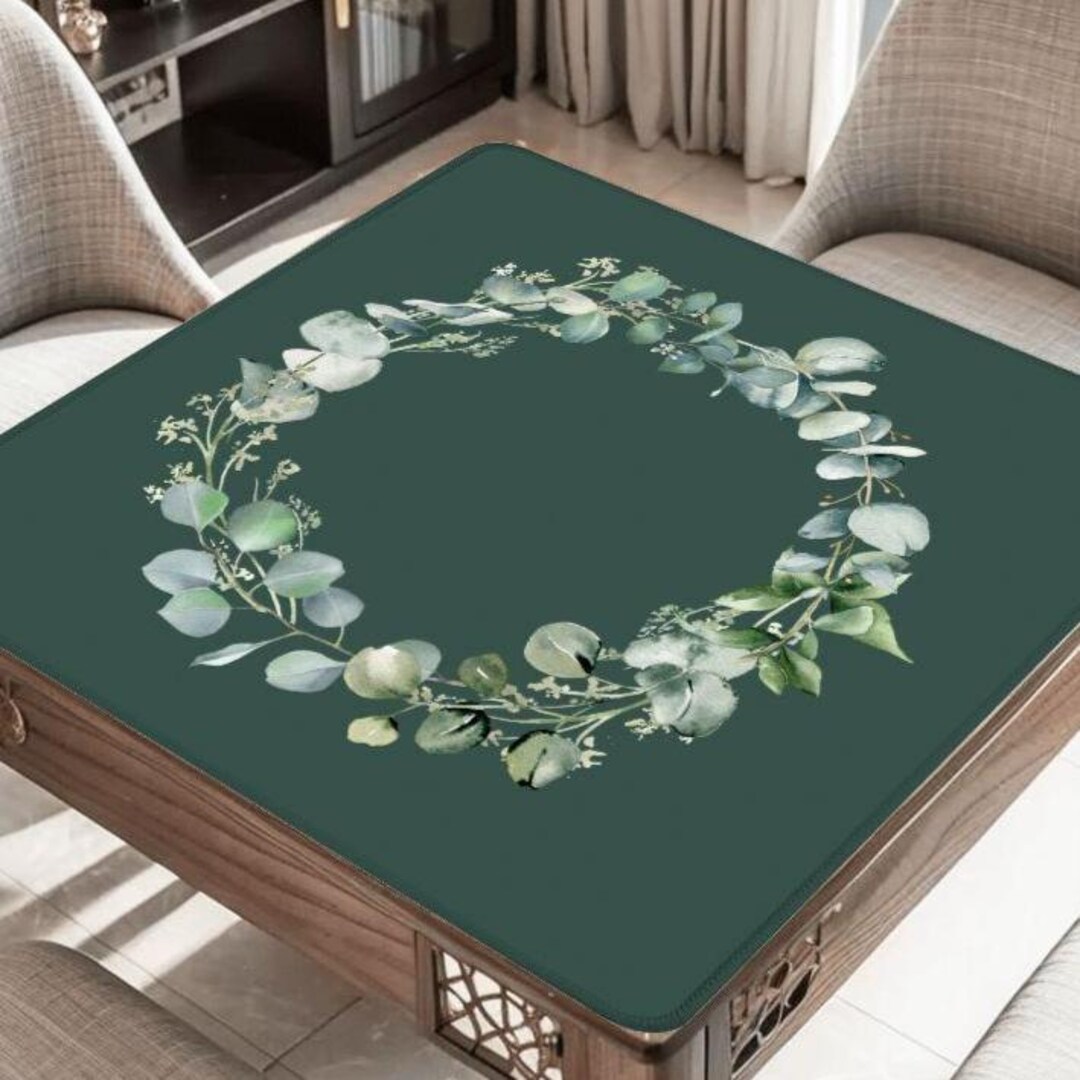 Eucalyptus Wreath Mahjong Table Mat, Custom Game Night Accessory ...