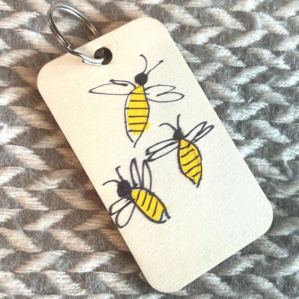 Bee Key Chain - Etsy